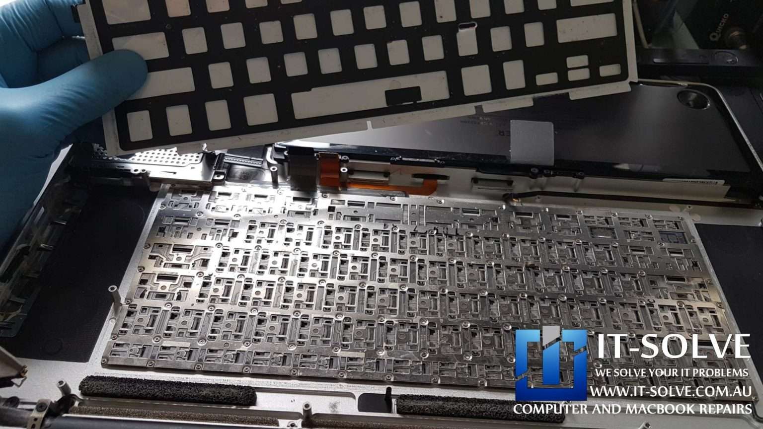 17" Macbook Pro coffee damaged keyboard replacement | IT-Solve Repairs