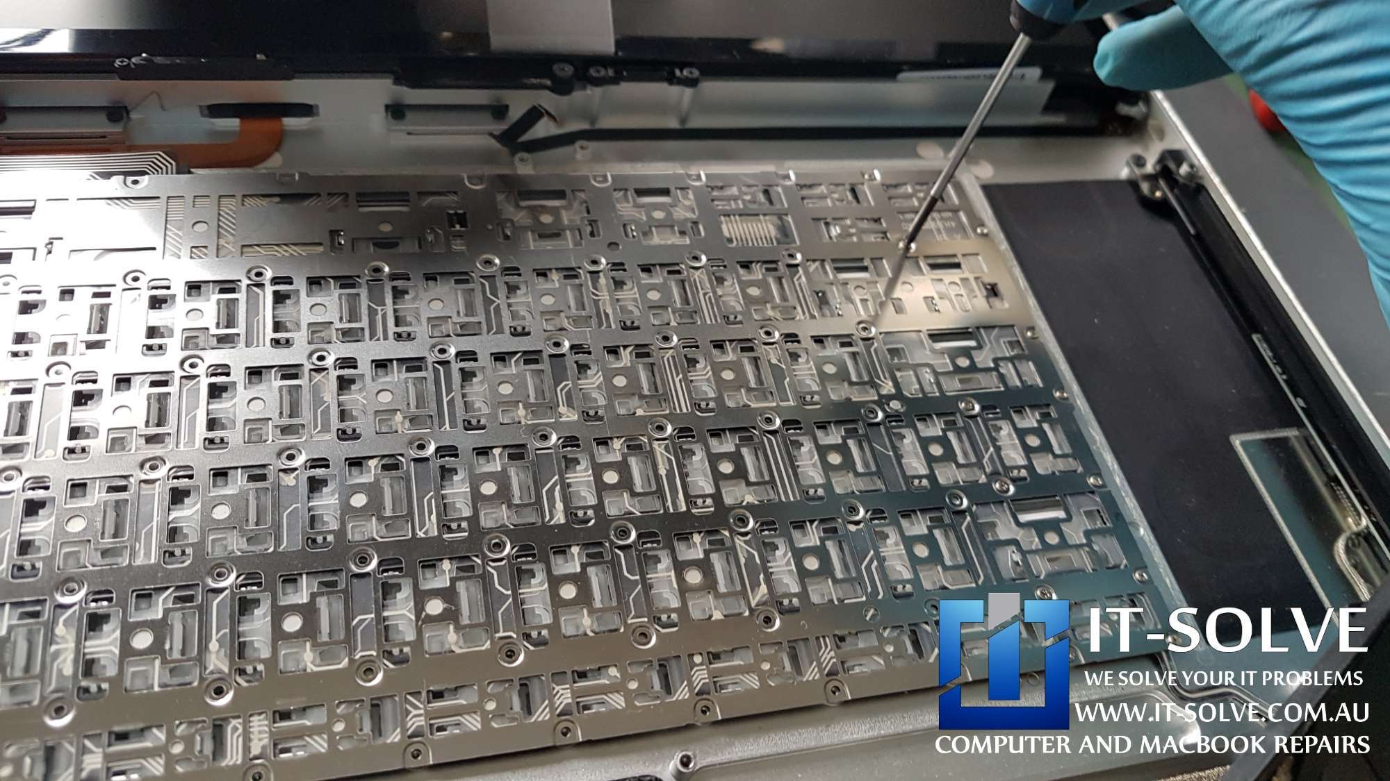 17" Macbook Pro coffee damaged keyboard replacement | IT-Solve Repairs